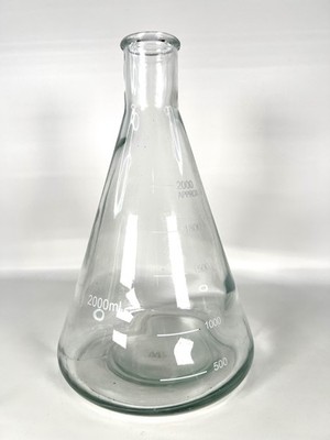 Erlenmeyer Conical Glass Flask - Laboratory 2000mm ‘W’ Mark To Base ...
