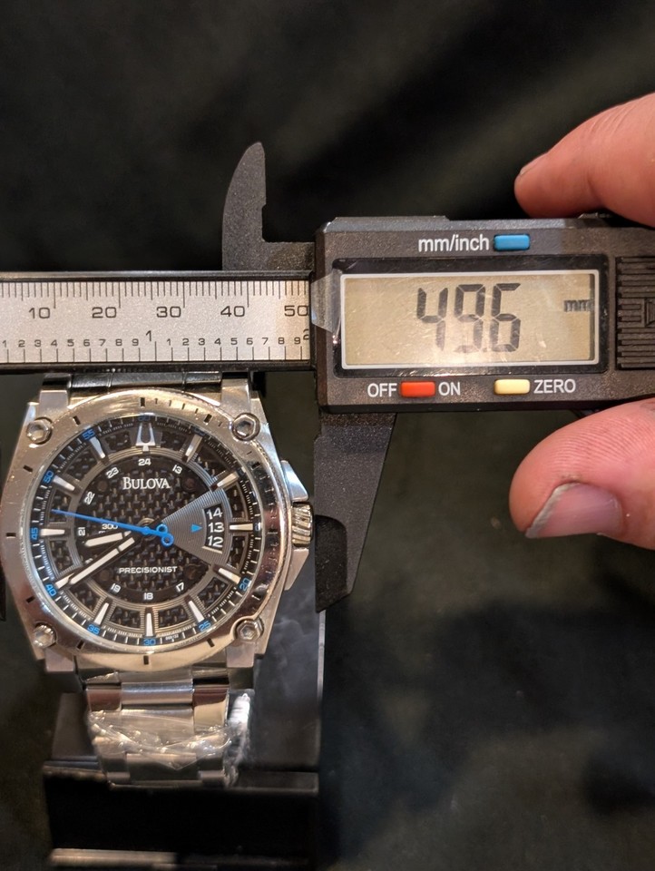 Bulova Precisionist 46mm Silver Case, New SS Bracelet 96b132 | eBay