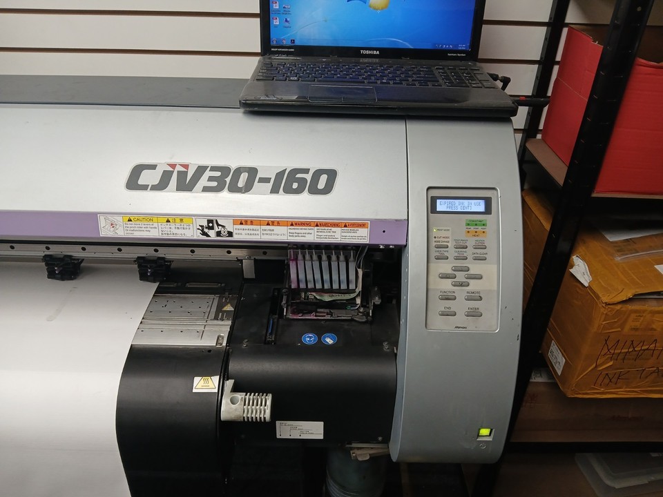 MIMAKI CJV30-160 solvent printer-cutter combo 64" DEMO mutoh roland eco ...