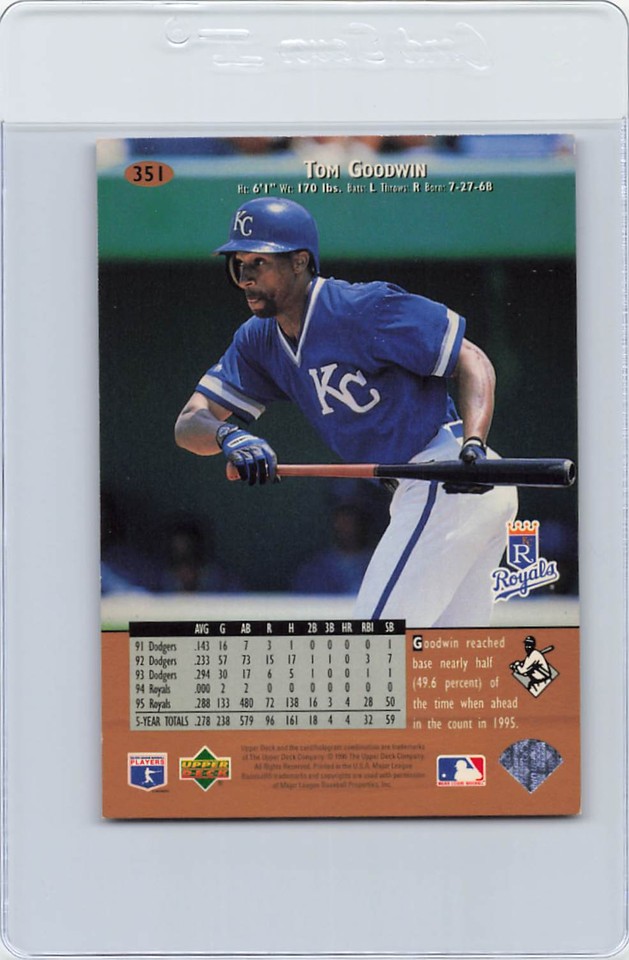 1996 Upper Deck #351 Tom Goodwin Royals Signed Auto *J364 | eBay