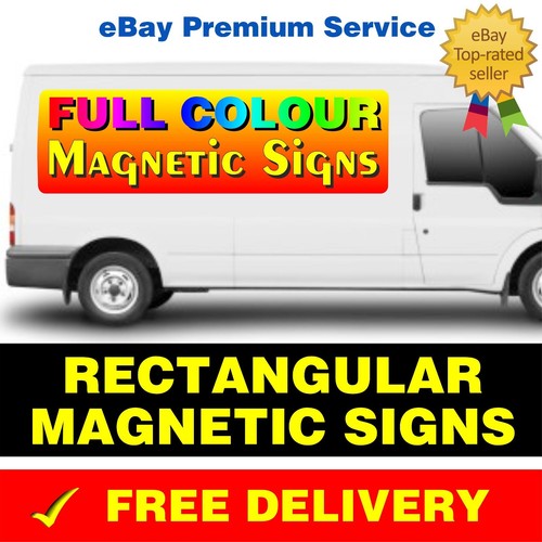 2xRECTANGULAR MAGNETIC VEHICLE SIGNS FOR CARS LORRIES VANS REMOVABLE ...