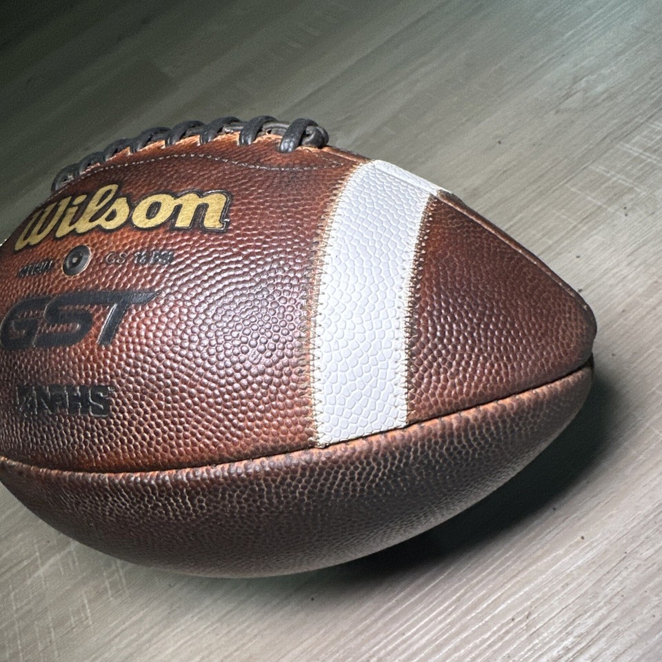 New!! Game Prepped & Tacked Wilson GST Football NFHS/NCAA Leather ...