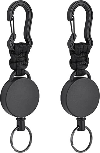2 Pcs Locking Retractable Keychain Key Reel ID Badge Holder with 23 ...