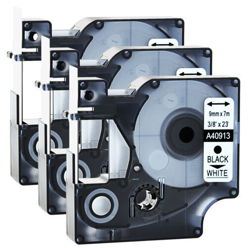 Dymo D1 40913 9mm x 7M Black on White Compatible Label Manager Cassette ...