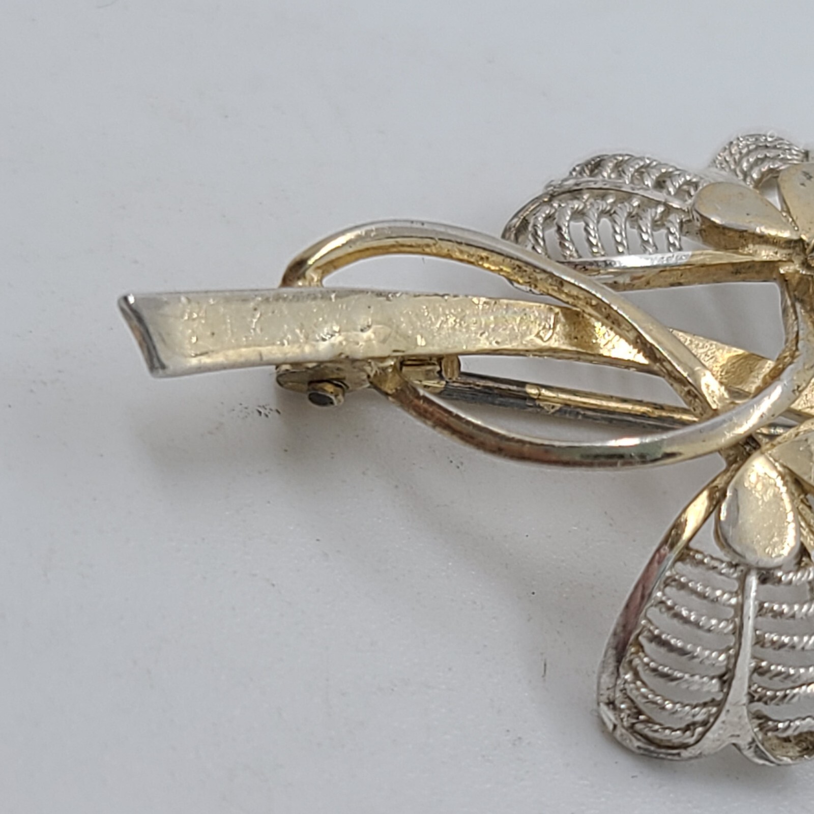 Van Lou Sterling Silver Vermeil Filigree Germany Floral Flower Pin ...