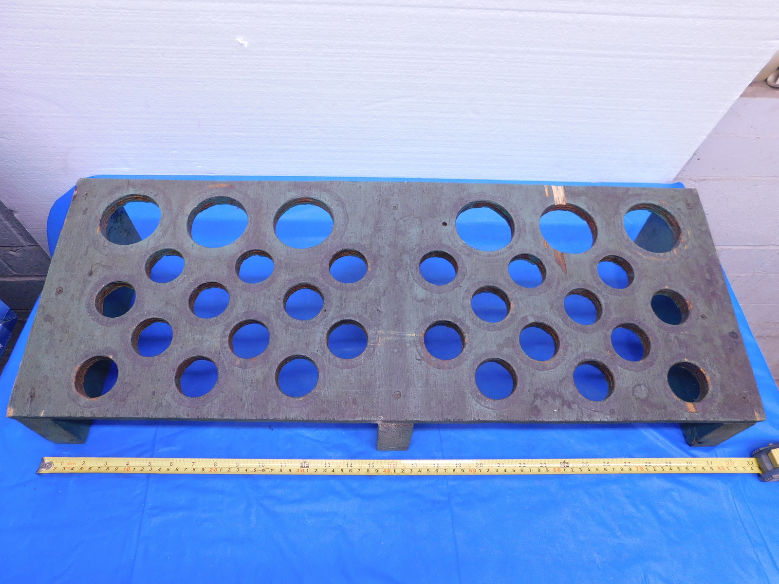 WOODEN 30 SLOT 40 & 50 TAPER TOOL HOLDER STORAGE RACK 32 X 12 X 6 ...