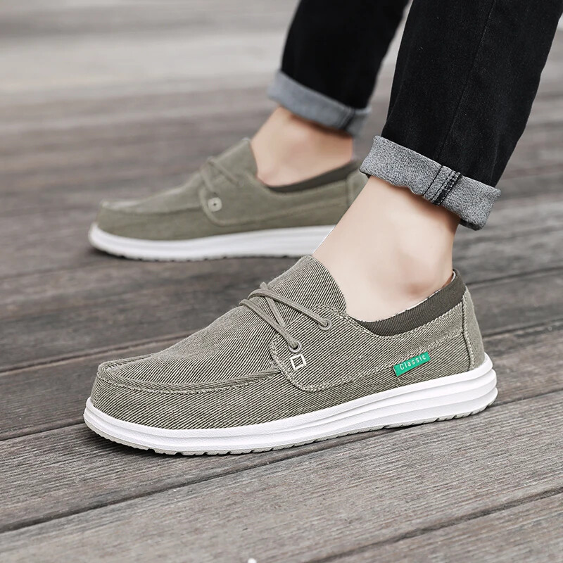 Summer Men's Canvas Shoes Breathable Casual Shoes Loafers Slip on ...