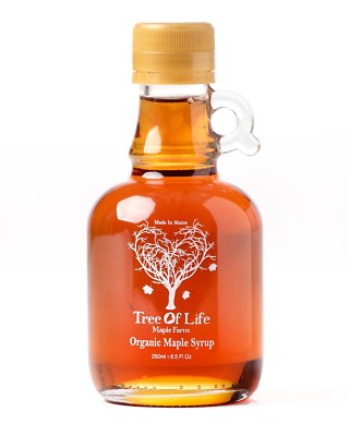 Organic Maple Syrup by Tree of Life Maple Farm - 250 mL Gallone glass ...