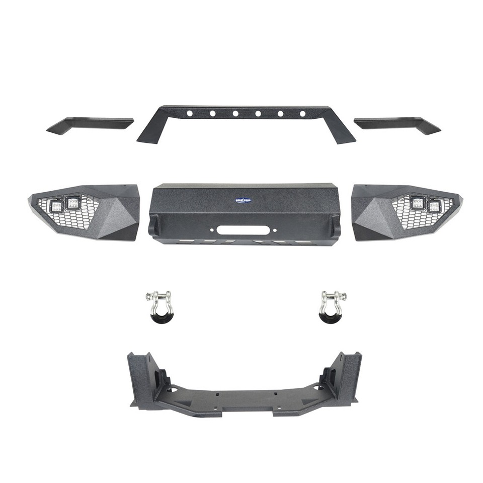 Hooke Road Off-road Steel Front + Rear Bumpers Bar w/Led Light for 14 ...