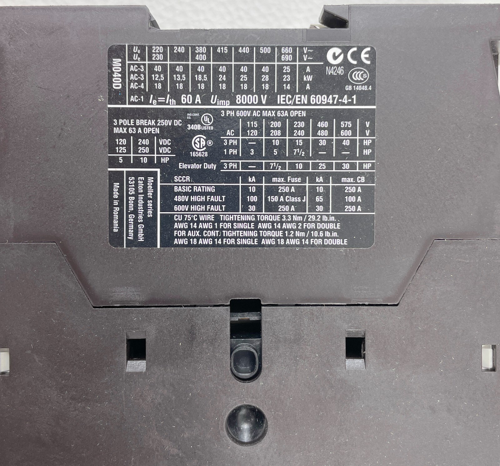 NEW EATON DIL M40 XTCE040D | eBay