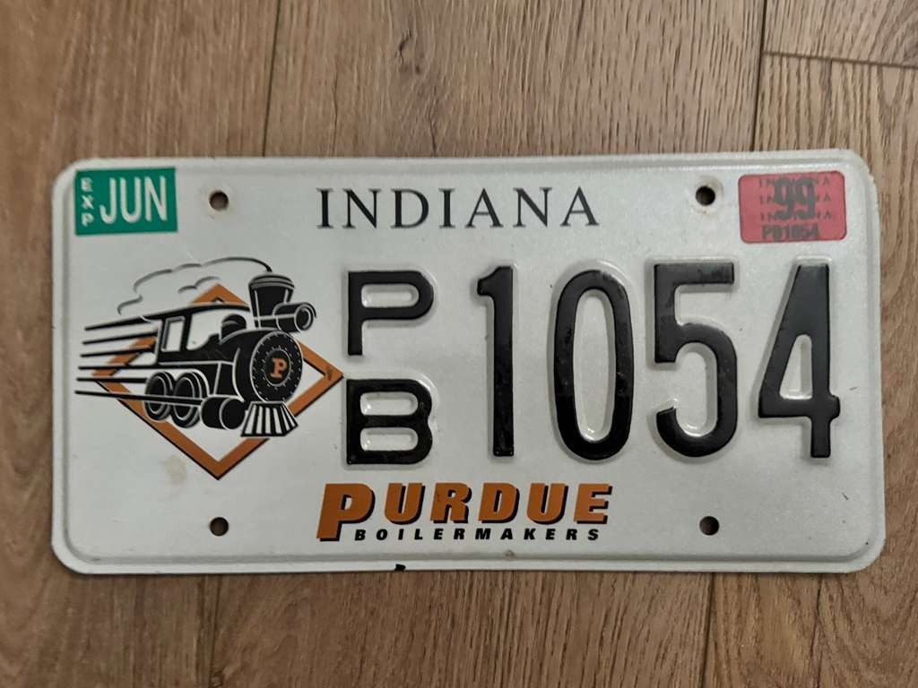 Indiana PURDUE UNIVERSITY License Plate BOILERMAKERS # PB 1054 | eBay