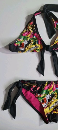 Genuine ED HARDY Girls And Young Teen 2 Piece Swimwear. BLACK. Sizes M ...