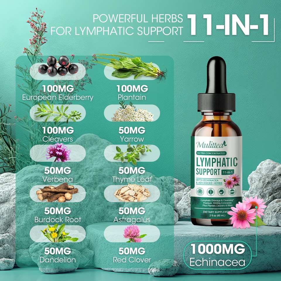 Lymphatic Drainage Drops-Lymph System Support,Reduce Swelling Herbal ...