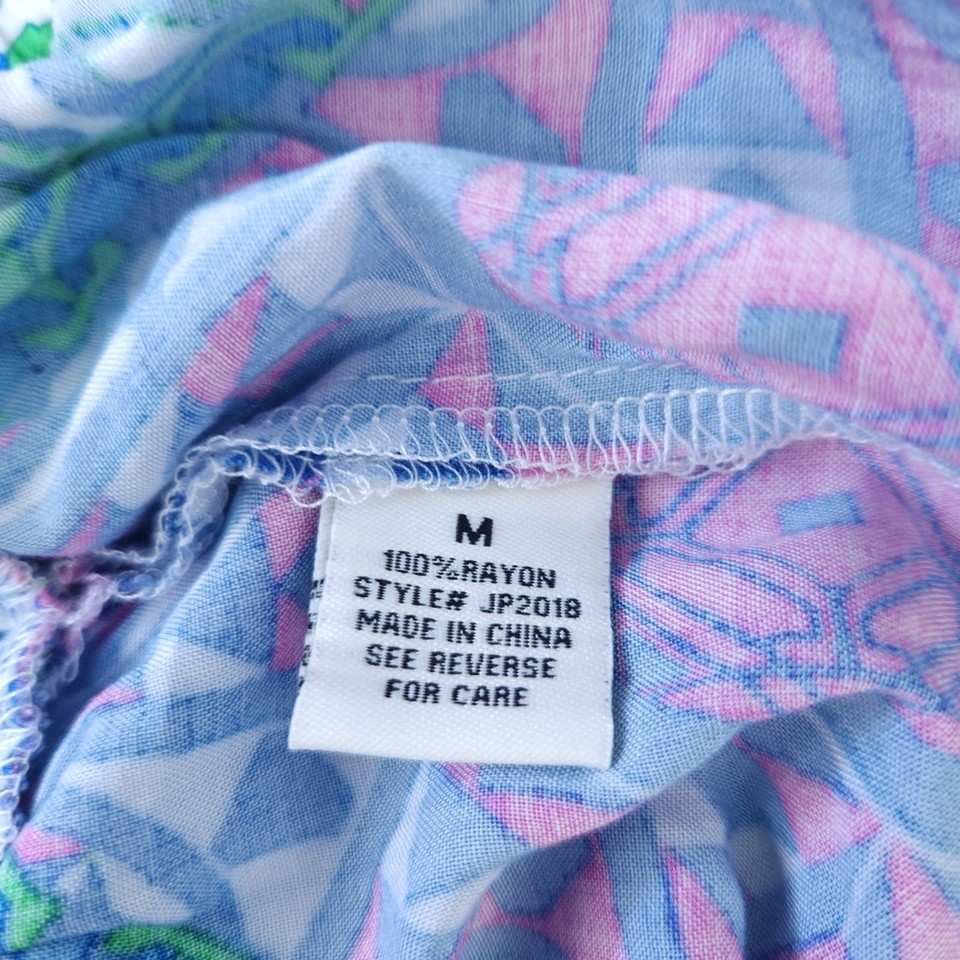 Lilly Rain Lightweight Printed Shorts Medium but Fit Smaller Blue Green Pink | eBay