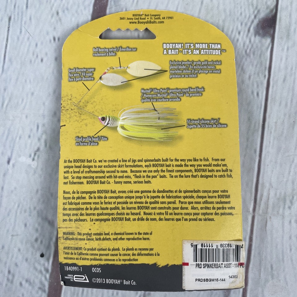 Booyah Bait Co Bassinator Spinnerbait Lures 2 Pcs New 1/2 Oz Bass ...