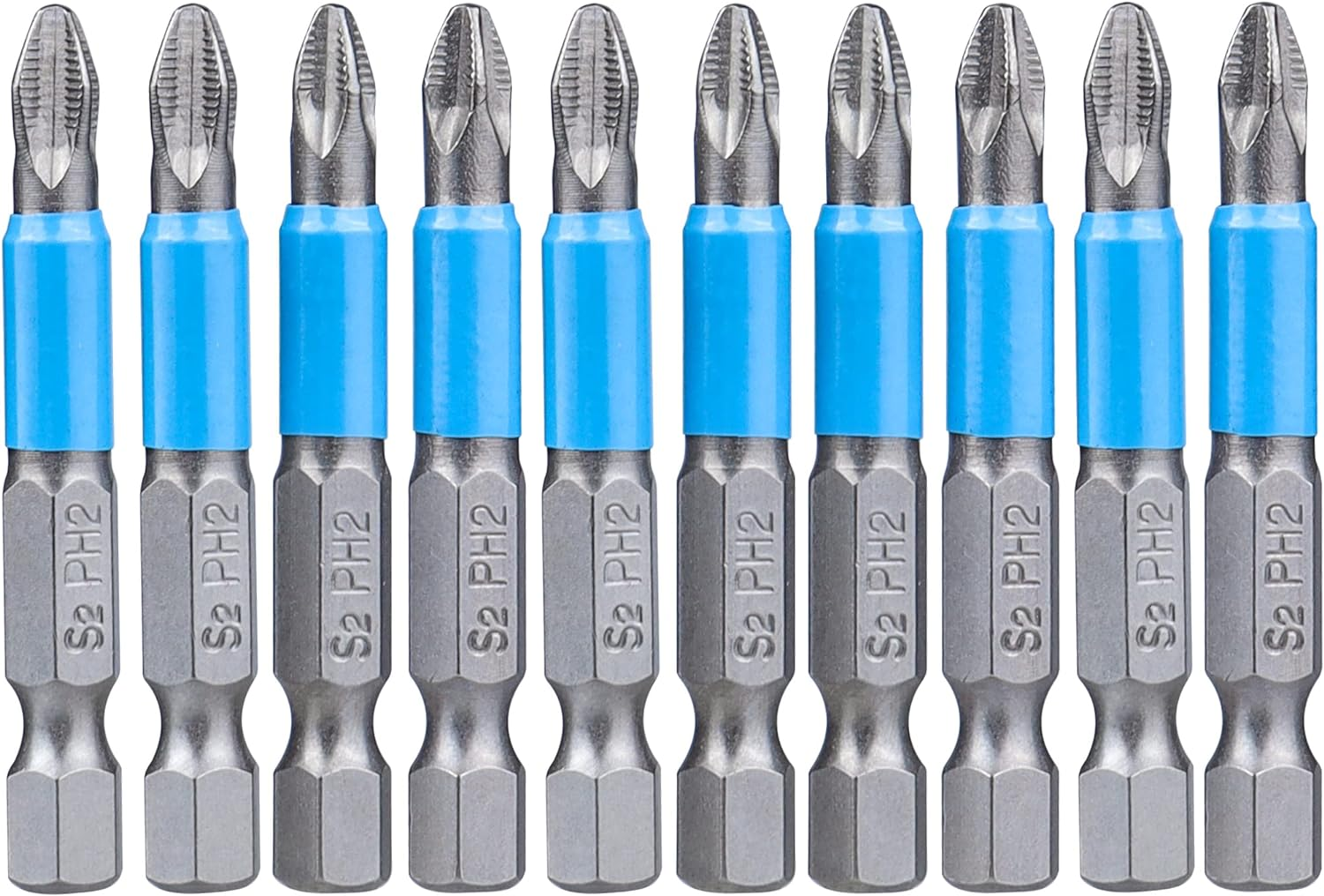 10Pcs Phillips Bits #2 Magnetic Screwdriver Bit Set 1/4" Hex Shank ...
