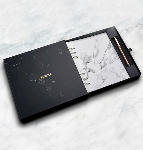 Filofax Patterns Marble Clipbook Rose Gold Erassable Pen A5 Clipbo Gift Set | eBay Australia