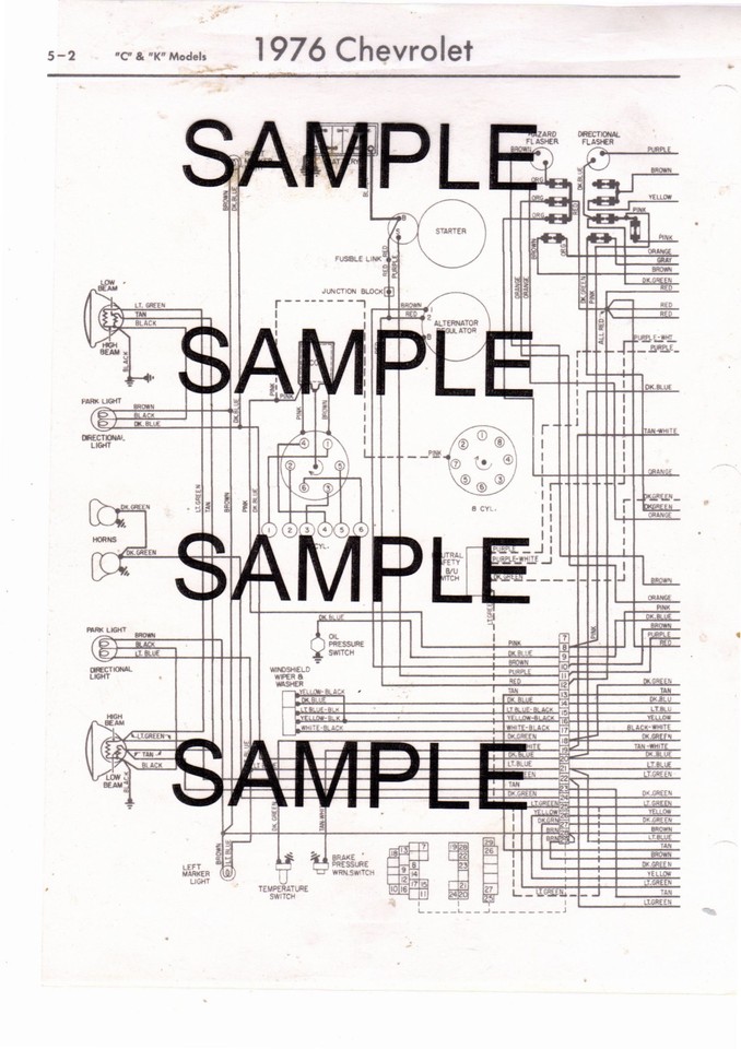1977 GMC MOTOR HOME P3500 1 TON 77 WIRING CHART GUIDE DIAGRAM 2PGS | eBay