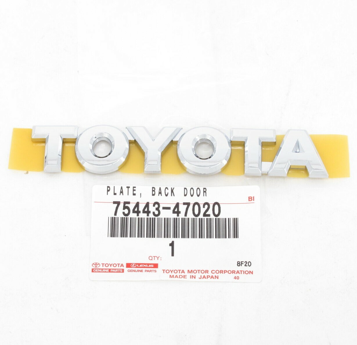 Genuine OEM Toyota 75443-47020 "TOYOTA" Rear Nameplate Badge 2004-2009 ...