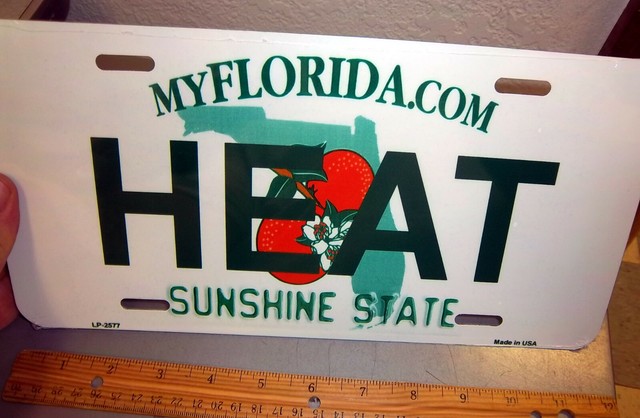 Miami Heat NBA metal License Plate, done in the Florida State Plate ...
