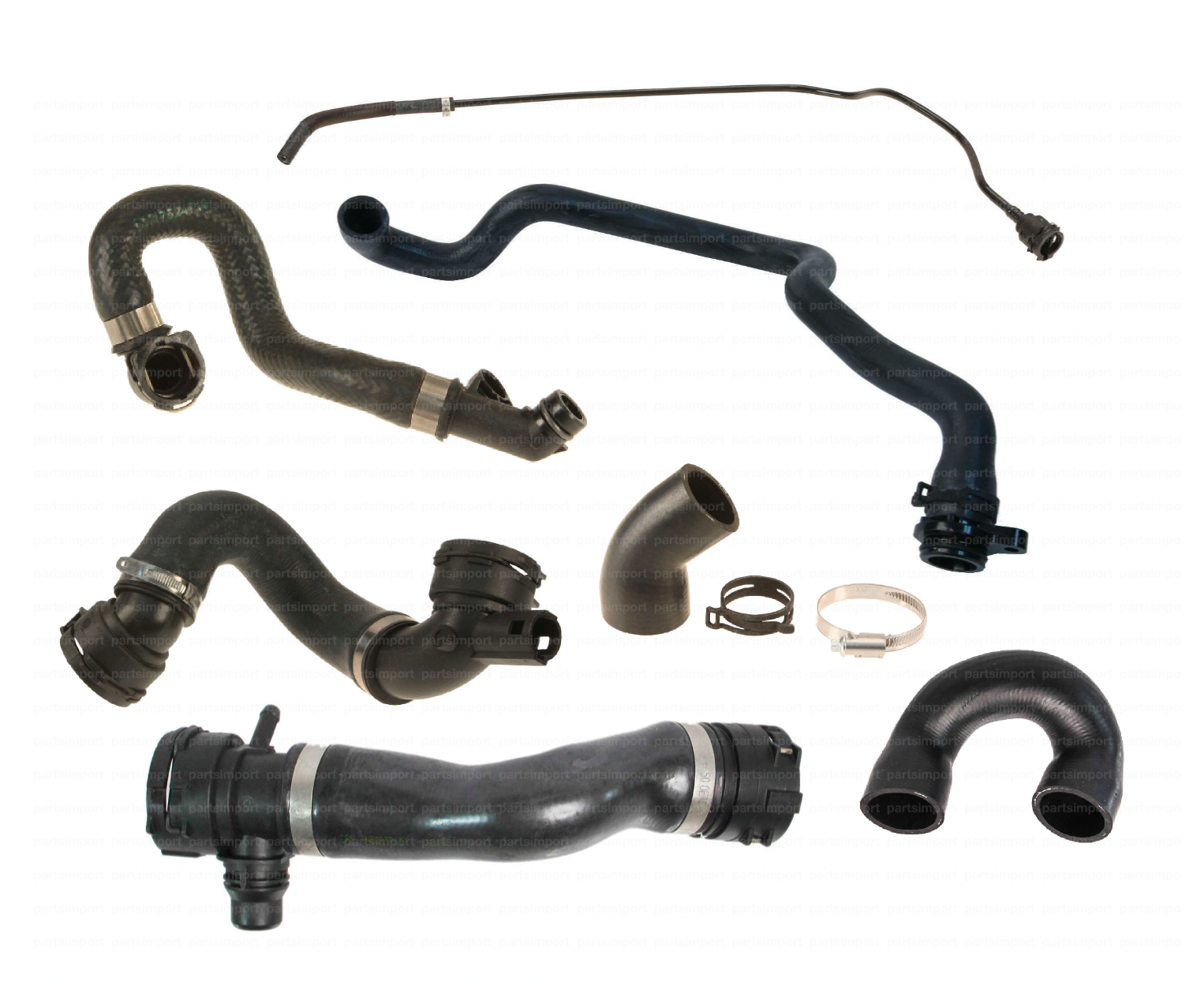 Radiator Coolant Water Hose Pipe Kit (7 Hoses) for BMW E90 128i 328i ...