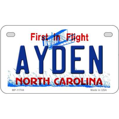Ayden North Carolina Novelty Metal Motorcycle Plate MP-11744 | eBay