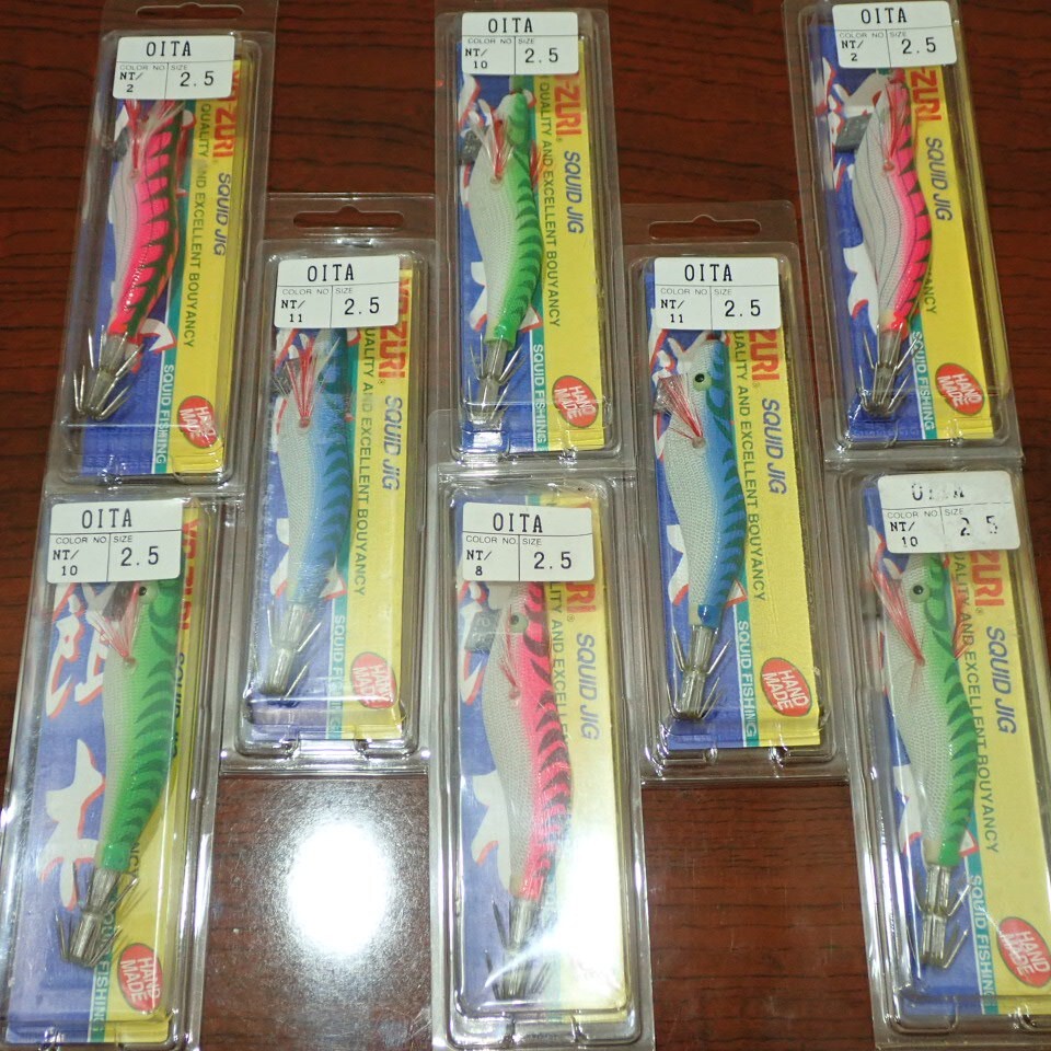 Yo-zuri Hand Made Squid Jig #2.5 × 8 for Cuttlefish Inkfish Octopus ...