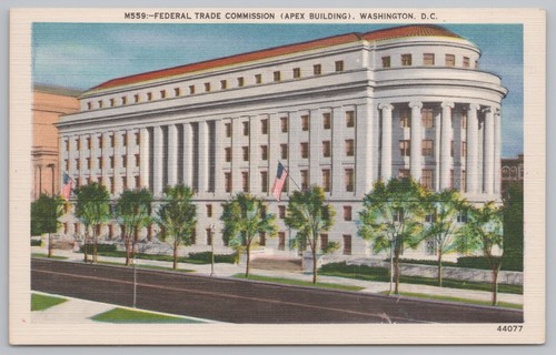 Linen~Federal Trade Commission Apex Bldg Washington DC~Vintage Postcard ...
