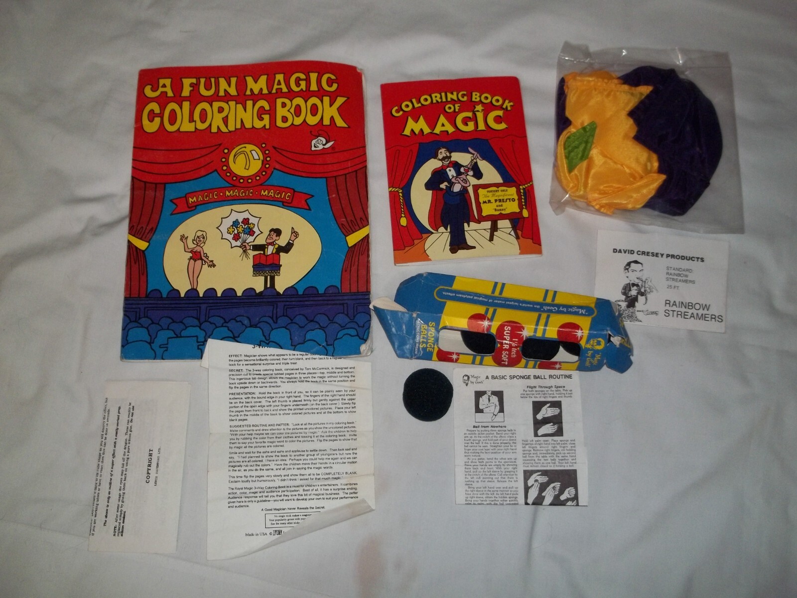 vtg Fun Incorporated Magic Coloring Book Juggling balls Streamers + NOS ...