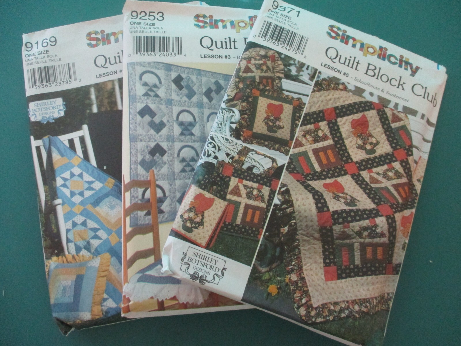 Sewing Patterns Lot of 3 Quilt Blocks Simplicity 9253 9371 9169 Log ...