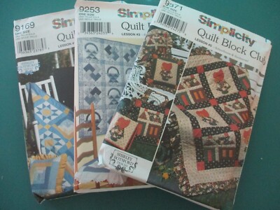 Sewing Patterns Lot of 3 Quilt Blocks Simplicity 9253 9371 9169 Log ...