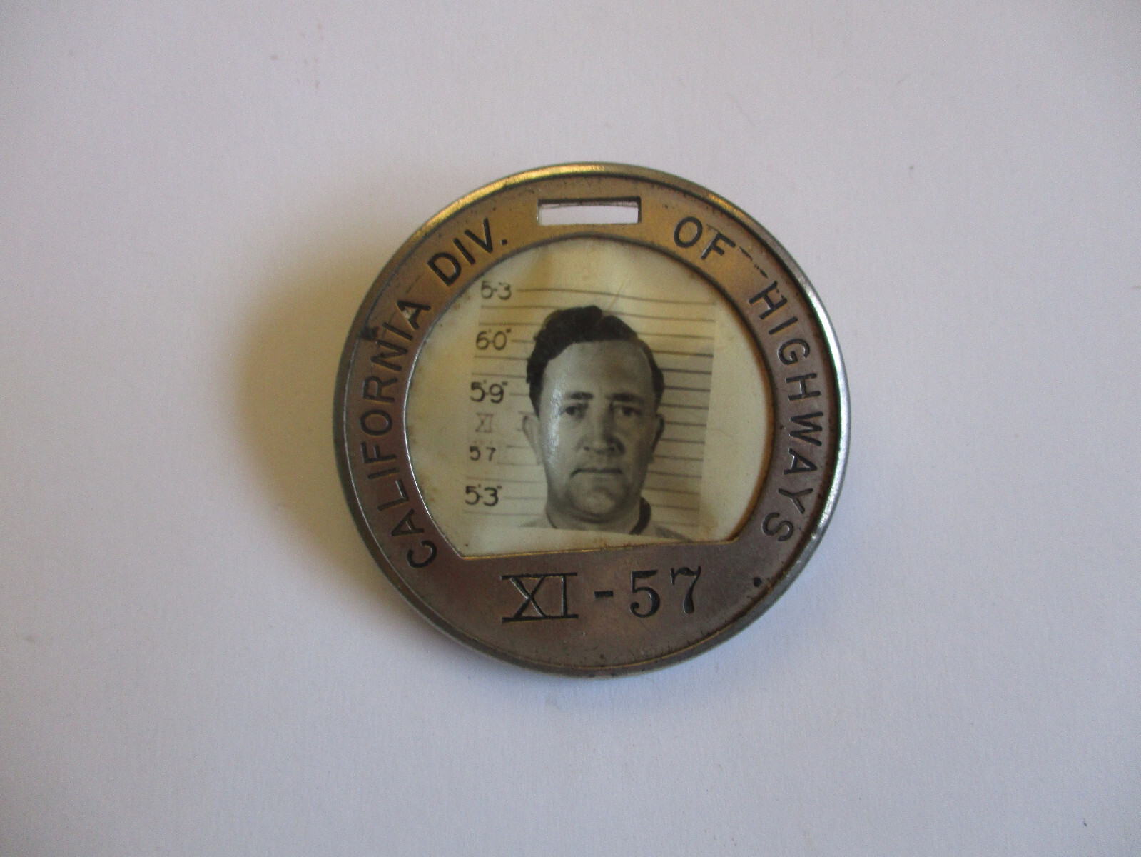 WWII 1940 era California DIV of Highways CALTRANS Metal Employee ID ...