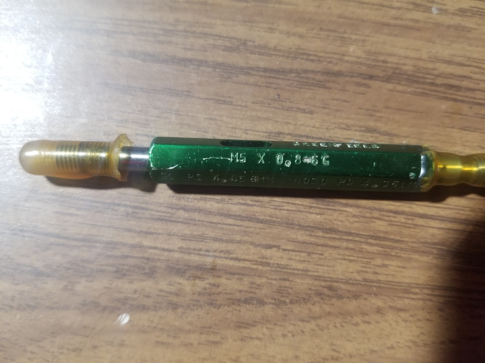 M5 X 0.8 6g METRIC SET THREAD PLUG GAGE 5.0 .8 GO NO GO PDS = 4.456 & 4 ...