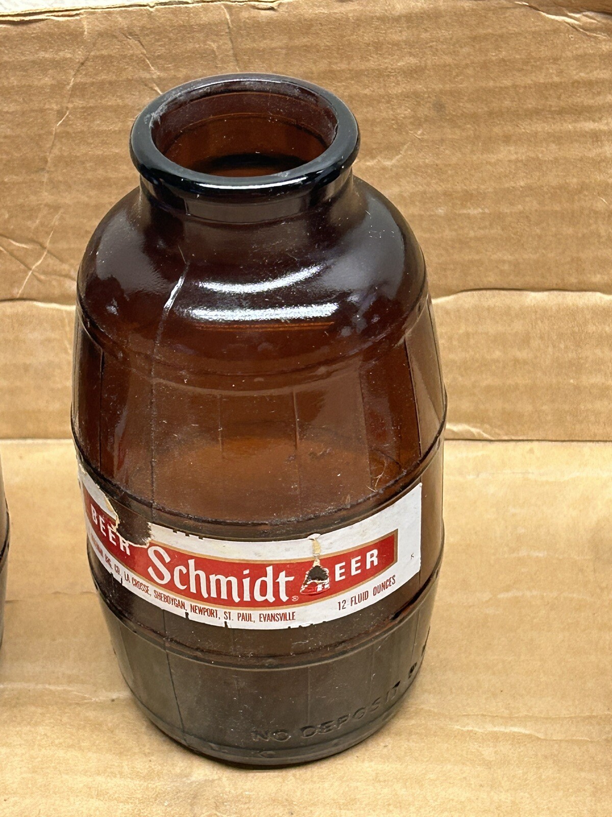 Vintage Schmidt's Barrel Wide Mouth Glass Beer Bottles w/ Labels ...