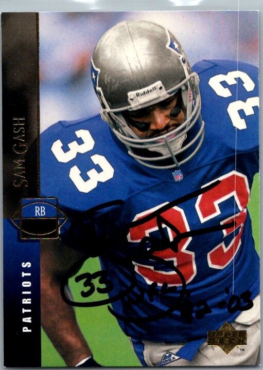 1994 -Sam Gash- Upper Deck Autograph/Signed/Auto Football Card #228 ...