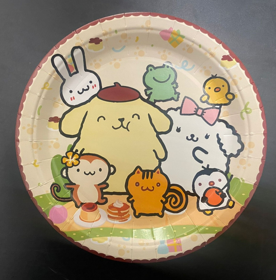 POMPOMPURIN cup plate swirl birthday party supplies favor centerpiece ...
