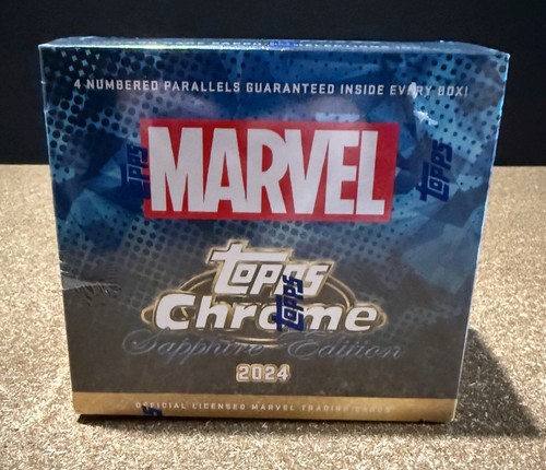 2024 TOPPS CHROME MARVEL FACTORY SEALED SAPPHIRE EDITION HOBBY BOX (P ...
