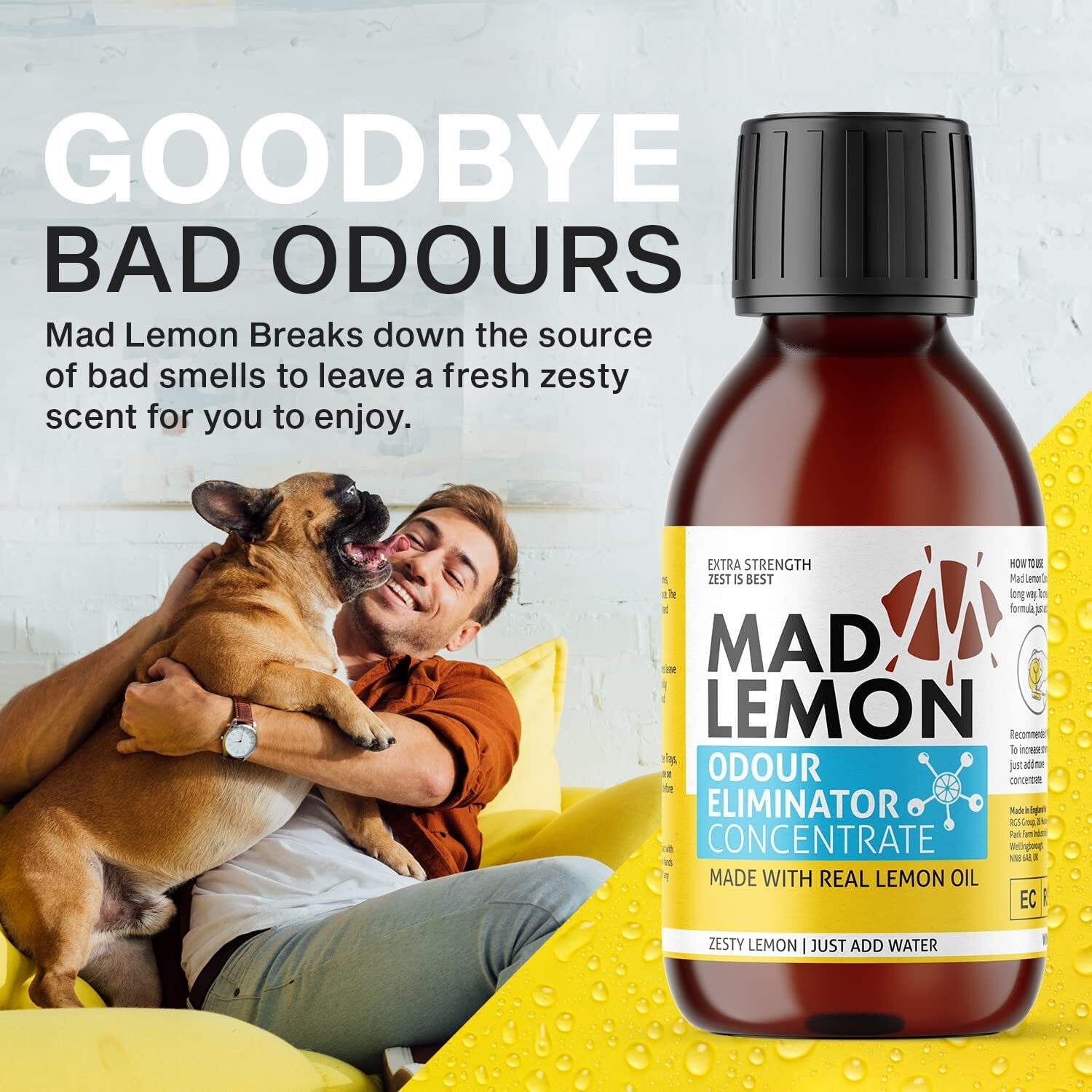 Mad Lemon Pet Odor Eliminator and Neutralizer - Industrial Strength 8oz ...