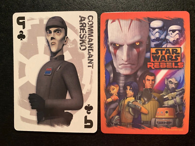 Star Wars SWAP PLAYING CARD Rebels COMMANDANT ARESKO Nine of Clubs ...