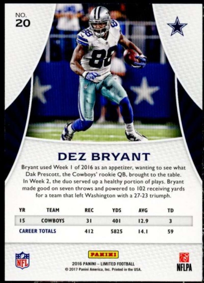 Dez Bryant Card 2016 Limited Gold Spotlight #20 | eBay
