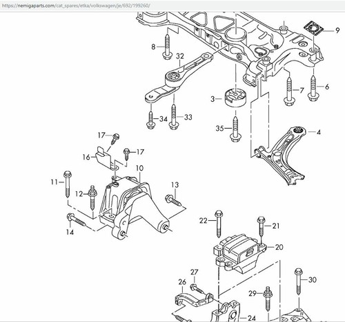 OE QUALITY FOR VW RABBIT, JETTA w 2.5 ENGINE MOTOR TRANSMISSION MOUNT ...
