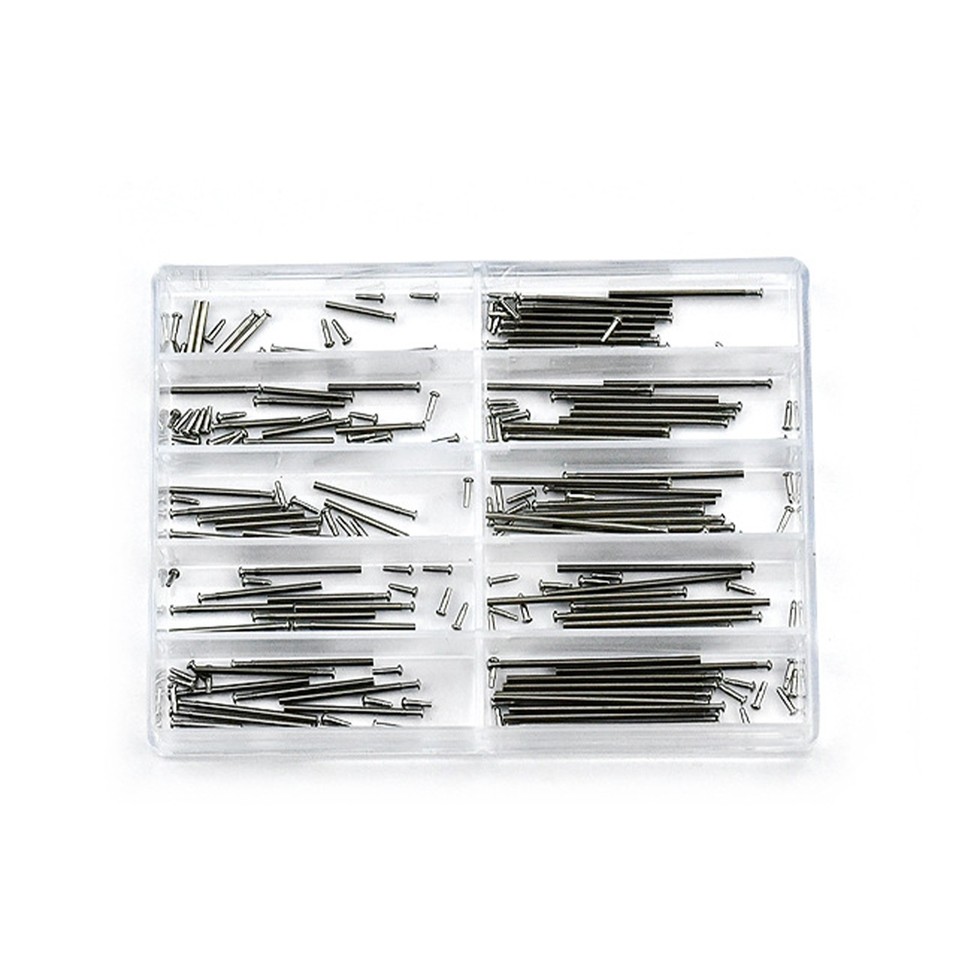 Assorted 100Pcs Watch Band Clasp Buckle 8-26mm Tube Friction Pin Spring ...