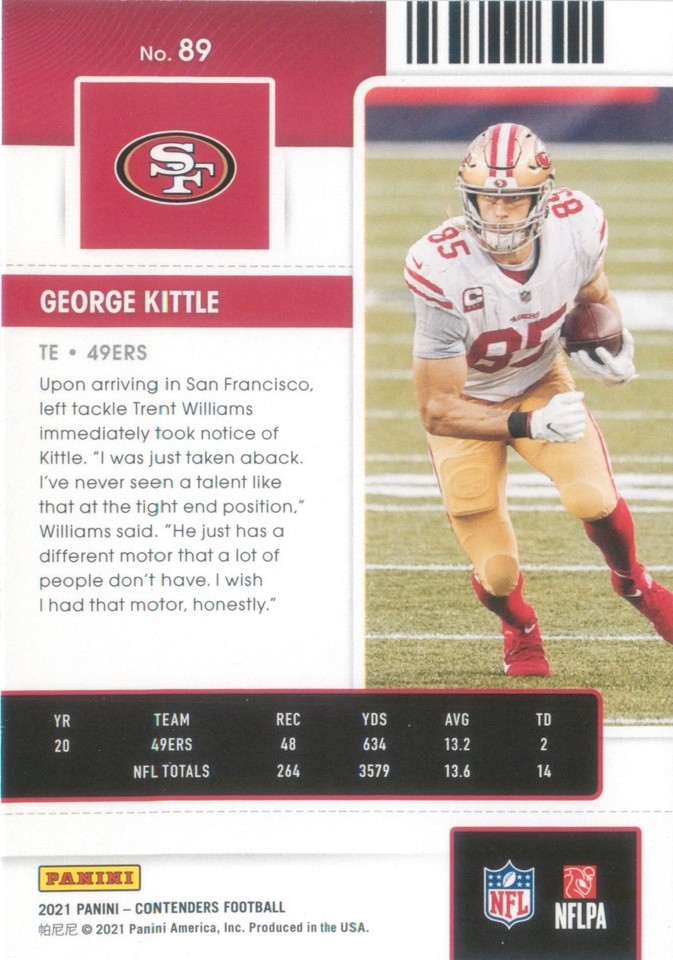 George Kittle 2021 Contenders Football Season Ticket Card#89 San ...