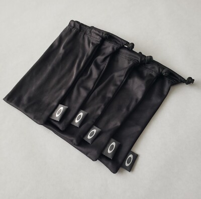 5-Pack Oakley Small Black Microfiber Cleaning Storage Bags Authentic ...
