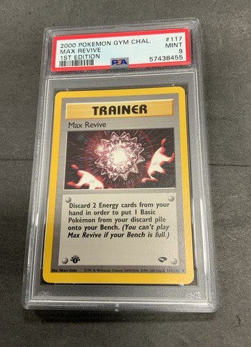 2000 Pokemon Max Revive 117/132 1st Edition Gym Challenge PSA 9 Vintage ...