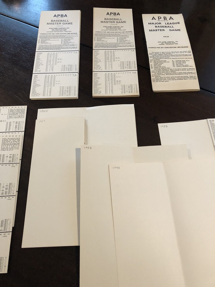 APBA Baseball Master Game Symbols Miscellaneous Collection | eBay