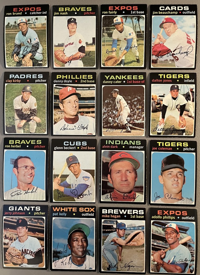 Lot of 289 Different 1971 Topps Baseball Cards in EX condition | eBay