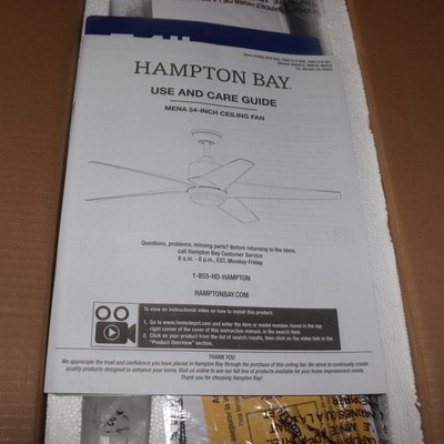 Hampton Bay Mena Integrated LED Ceiling Fan w/ Light Kit and Remote ...