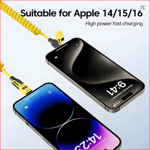 65W Quick Charger Spring USB Cable 4 in 1 Spring Data Cable 6A USB Type ...