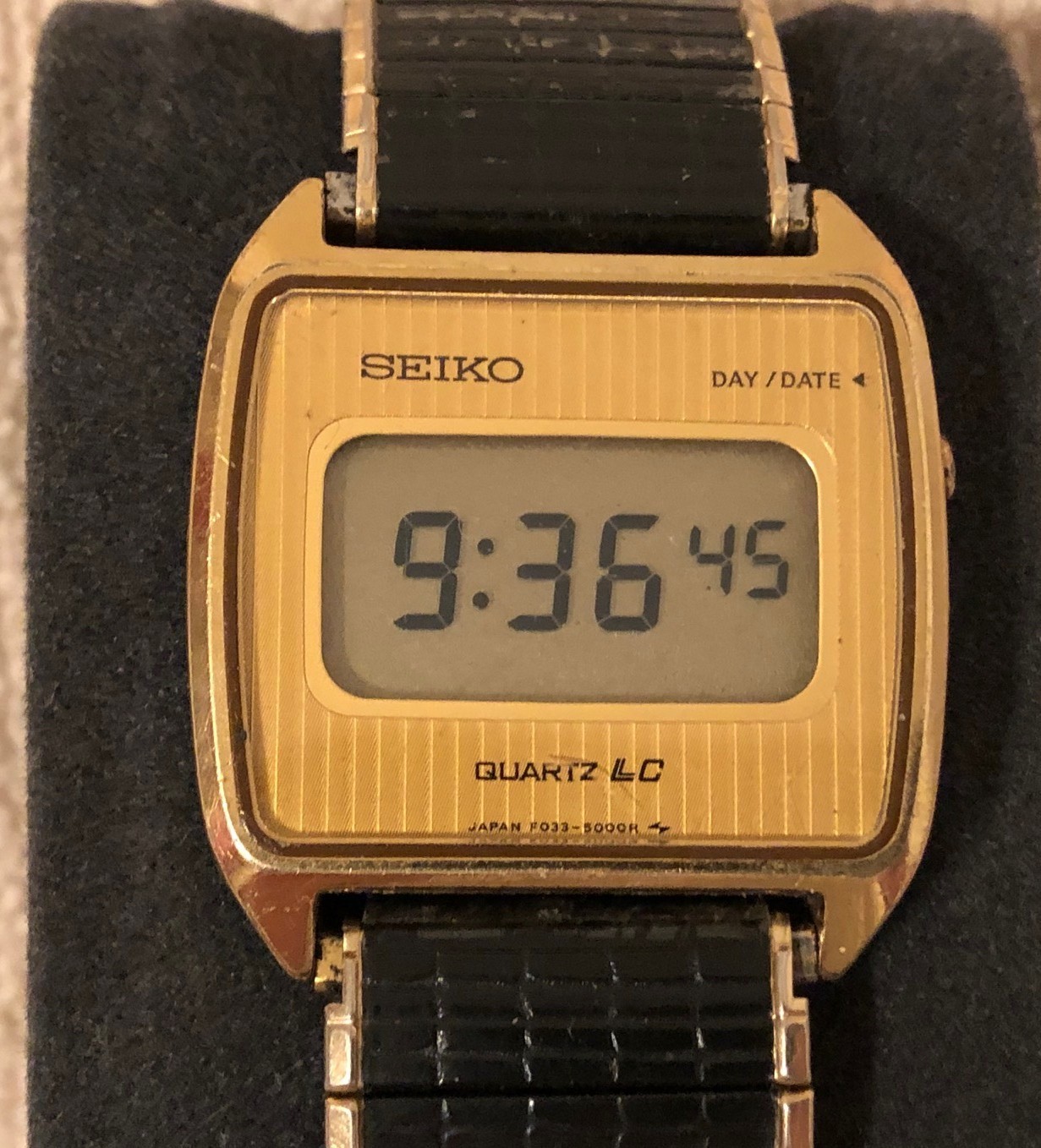 Men's Vintage Seiko LC Digital Watch - Gold Tone / F0… - Gem